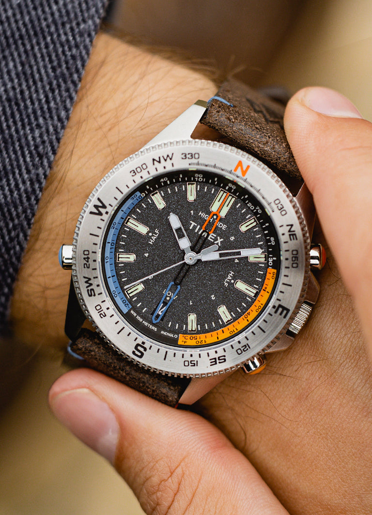 Expedition Tide-Temp-Compass 43mm Eco-Friendly Leather Strap Watch ...