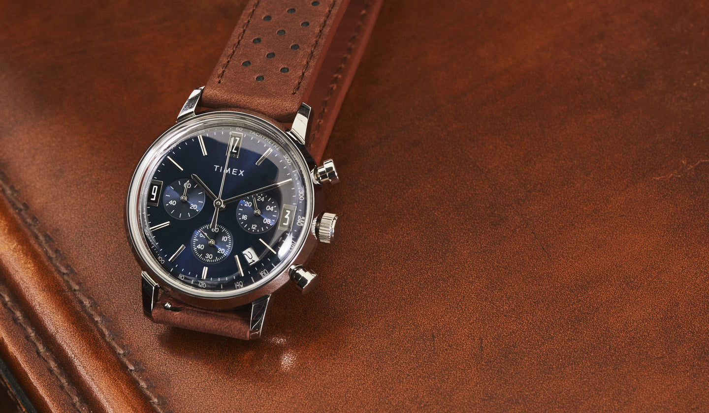 Marlin® Chronograph Tachymeter 40mm Leather Strap Watch - TW2W10200 | Timex EU