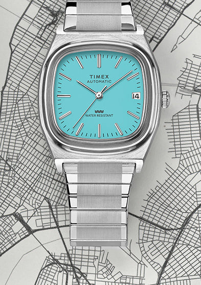 Timex® Automatic 1983 E Line 34mm Stainless Steel Expansion Band Watch ...
