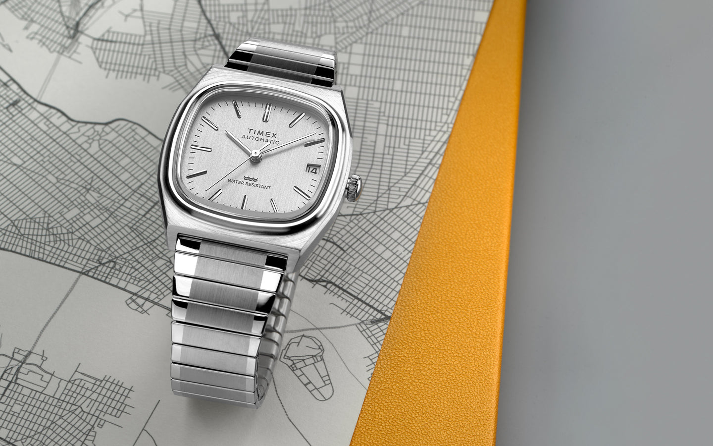 Timex® Automatic 1983 E Line Reissue 34mm Stainless Steel Expansion Ba ...