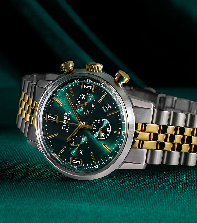 Marlin® Chronograph Tachymeter 40mm Stainless Steel Bracelet Watch ...