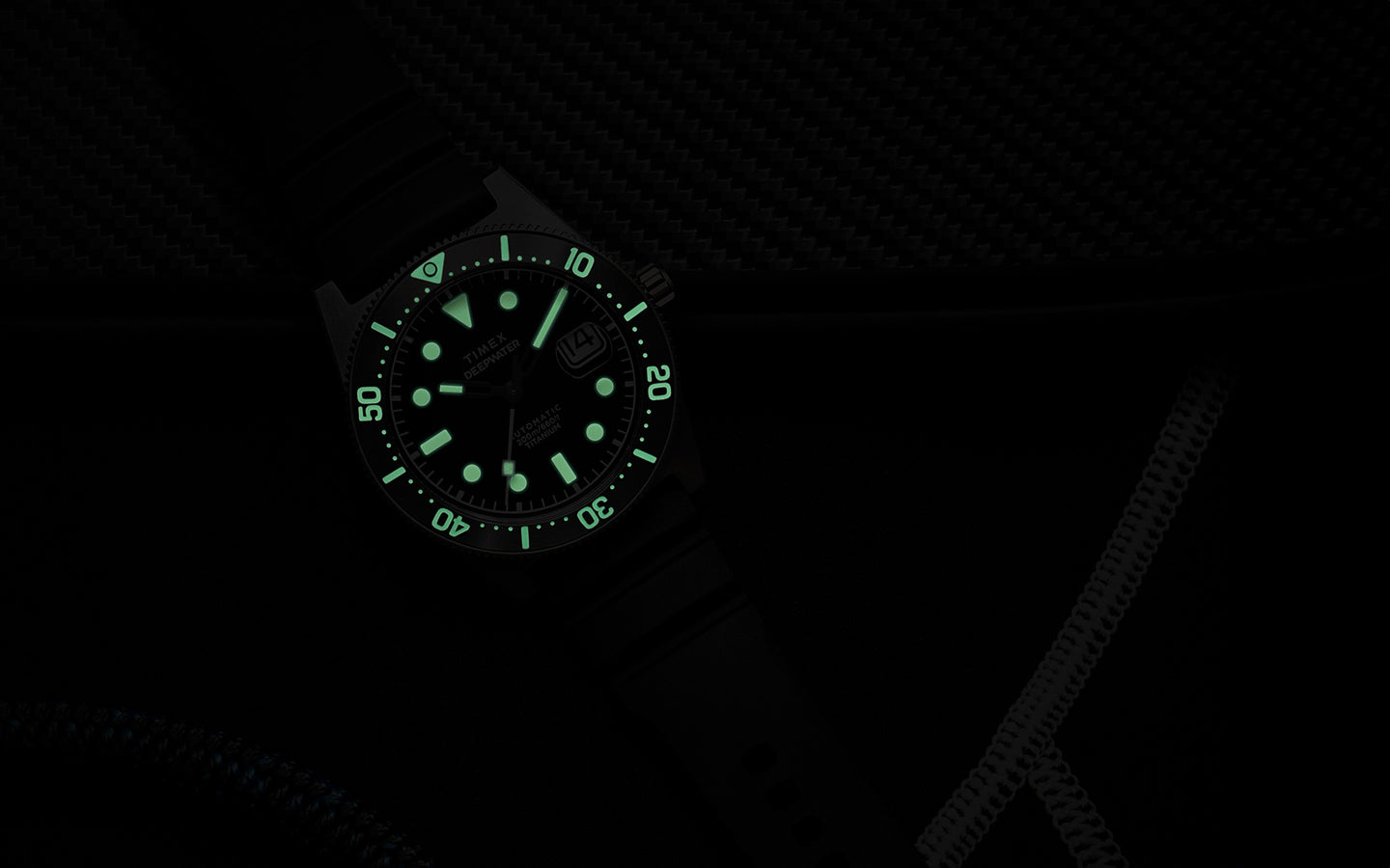 Deepwater Reef 200 Titanium Automatic 41mm Synthetic Rubber Strap Watc ...