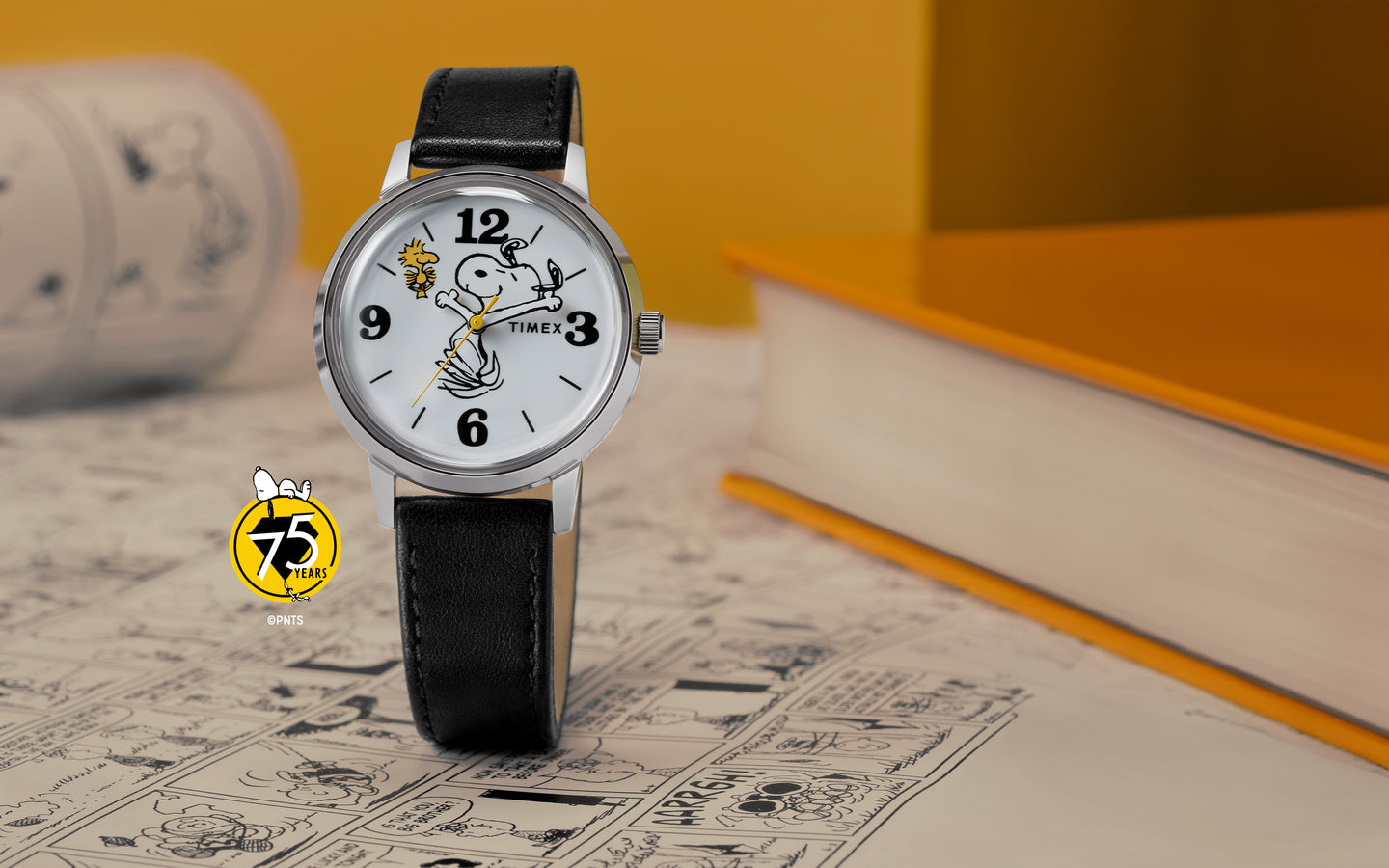 Timex x Peanuts® Marlin® 75th Anniversary Edition 38mm Leather Strap W ...